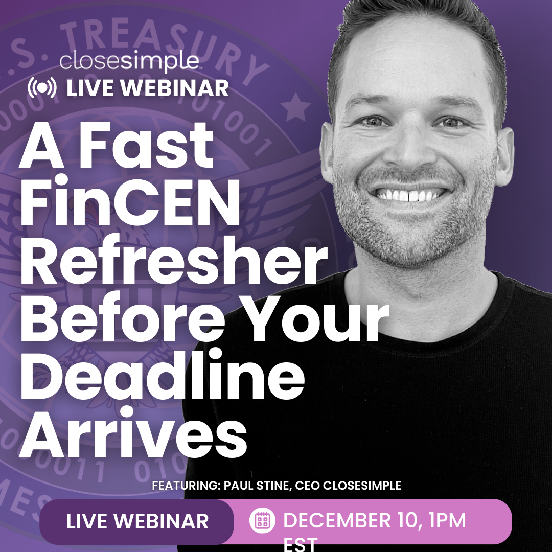 FinCEN is Coming Webinar